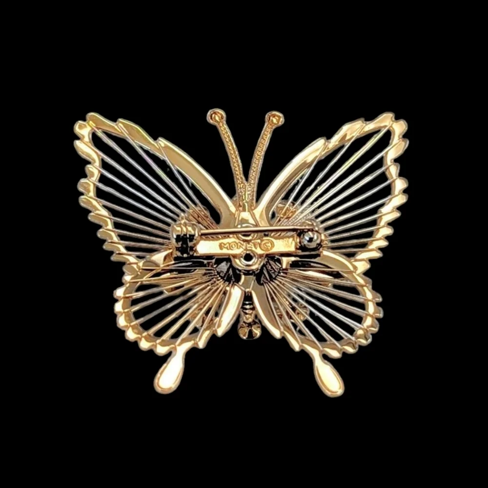 Monet | Jewelry | Monet Vintage Swarovski Crystal Butterfly Brooch Pin ...